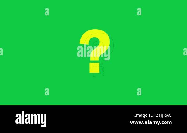 Yellow Question mark, 3d animation, green screen background Stock Video ...