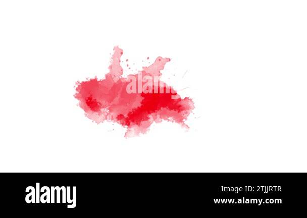 Red Ink brush stroke transition. Ink splash. Abstract ink brush blot ...