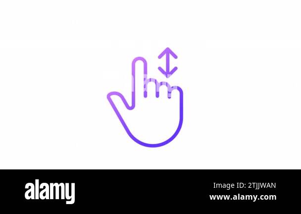 Animated scroll gradient icon. Vertical move down and up. Touchscreen control gesture. Seamless ...