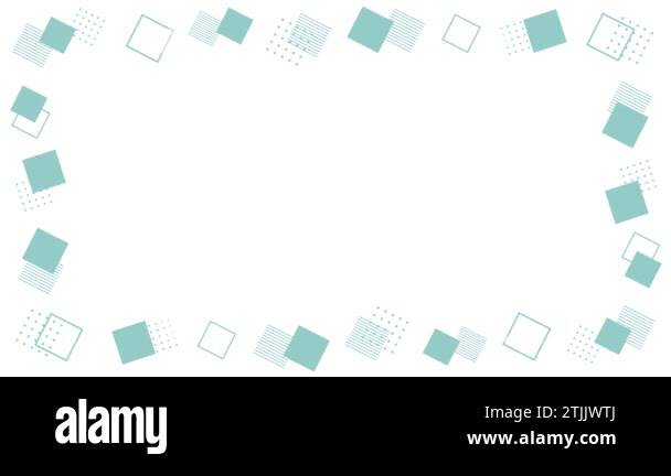 Abstract background frame animated video with randomly placed and rotating squares.Loopable ...