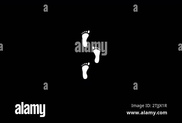 Feet loader loop animation. 4K resolution animation. Human foot print ...
