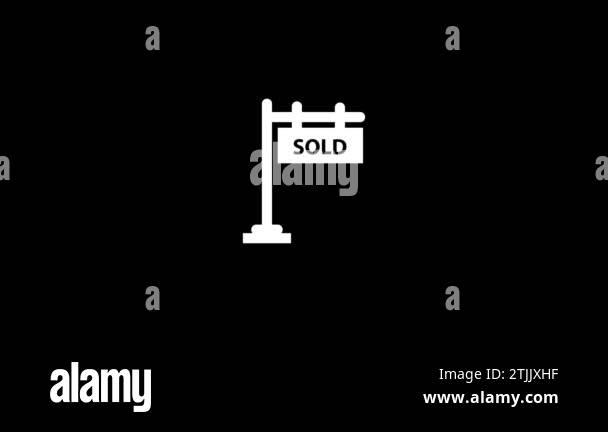 White icon of realtor sign on a black background. realtor sign sold ...