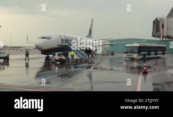 Budapest, Hungary - Circa 2021: Ryanair aircraft arriving at the ...
