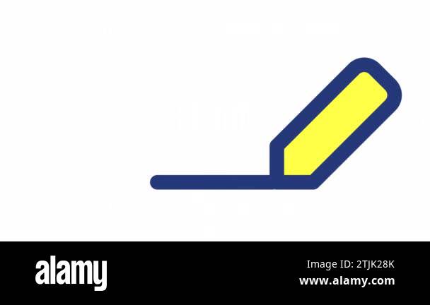 Animated note taking color ui icon. Highlighting, editing text. Digital notebook. Seamless loop ...