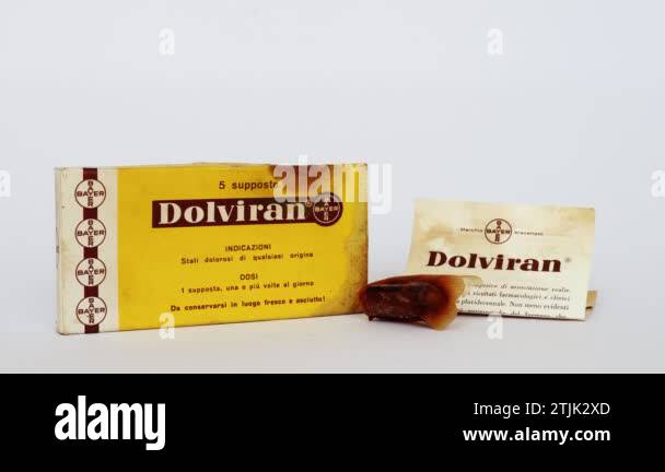 Rome, Italy - February 17, 2022: Vintage 1950s DOLVIRAN suppositories ...