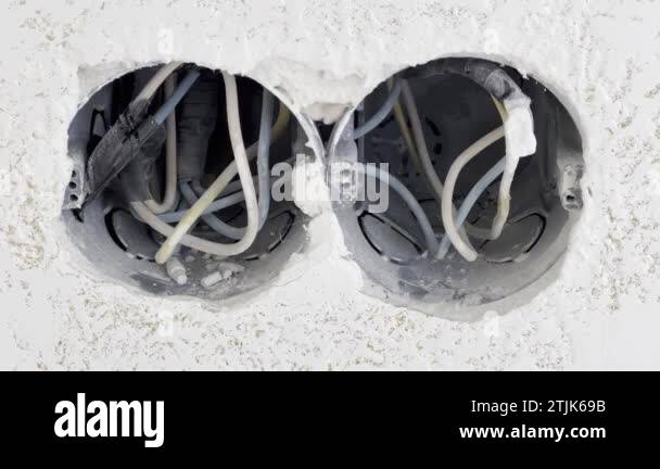 Special boxes for installing electrical outlets on the wall of the ...