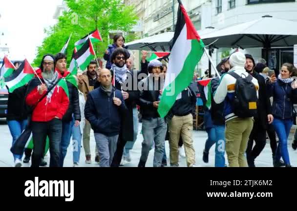 People march palestinian flags Stock Videos & Footage - HD and 4K Video ...