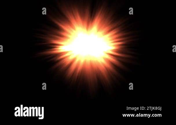 Fire flame burn in dark animation background. 2D computer rendering ...