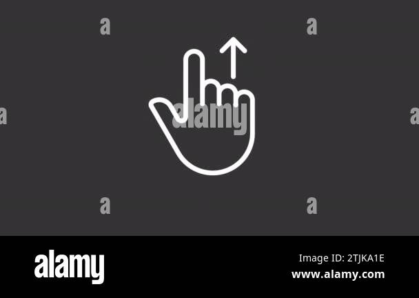 Animated Move Up White Linear Icon Swipe Up Touchscreen Control Gesture Slide And Scroll