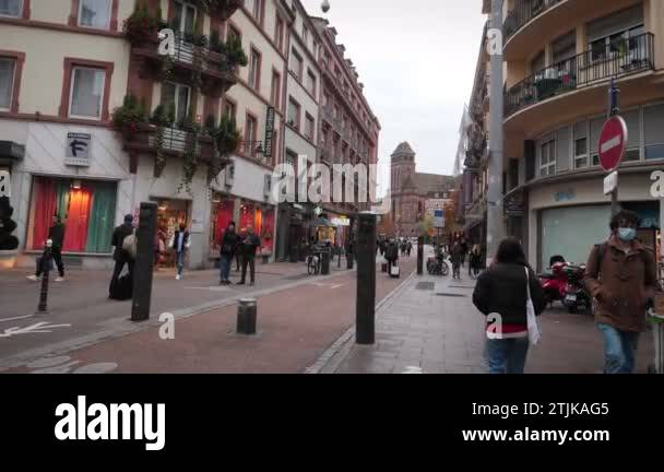 Traffic light with blinking red lights for pedestrians and cyclists in ...