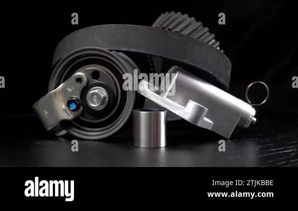 Auto parts spare parts car on grey background. Large number rotate on ...