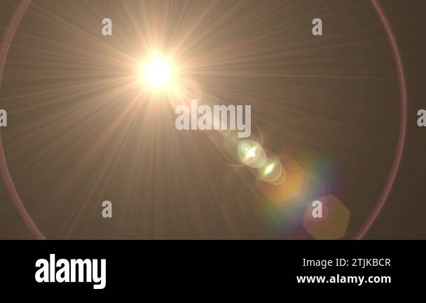 Orange color lens flare motion animation background. 2D computer ...