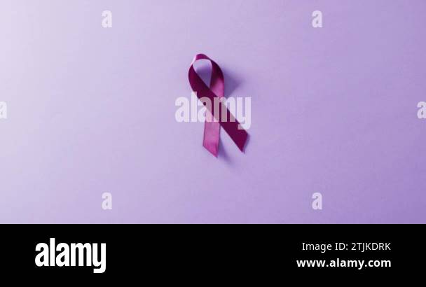 Video of purple add or adhd awareness ribbon on purple background with ...