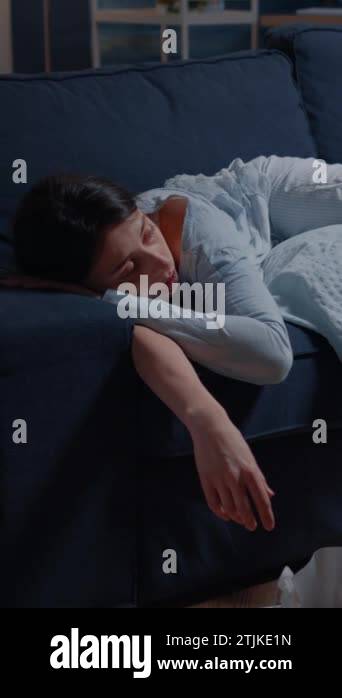 Vertical video: Sad depressed young woman crying mourning, upset ...