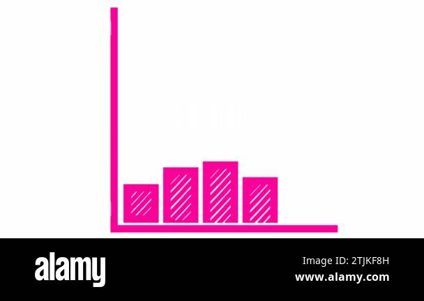 Animated financial growth chart with trend line graph. Pink symbol ...
