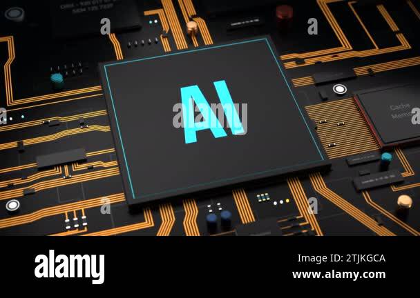 AI processor on the motherboard. Artificial intelligence processing unit, used for machine ...