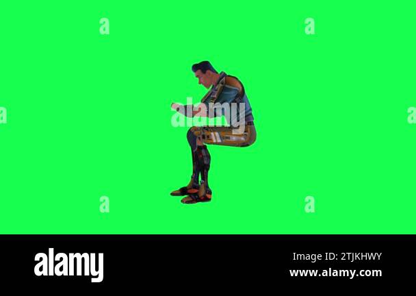 3d animated man writing something and muttering to himself from right ...