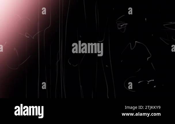 Animation Shabby old film with color glare on a black screen. Intro ...