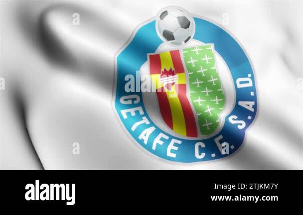 Getafe Flag video waving in wind. Getafe Flag Wave Loop waving in wind. Realistic Getafe Flag ...