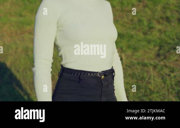 The concept of positive communication and gestures. Woman hand making ...