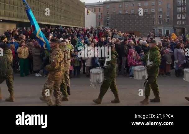NATO Tanks and Soldiers at Military Parade in Riga, Latvia. Military ...