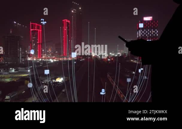 Smart city IOT internet of thing ICT digital technology futuristic ...