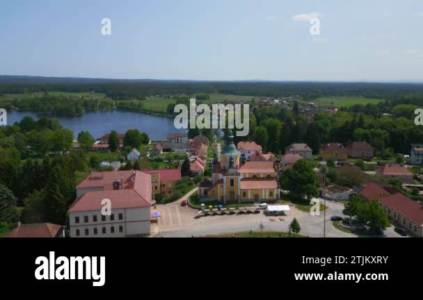 Church on hill at village Chlum in czech republic Europe, summer day of ...