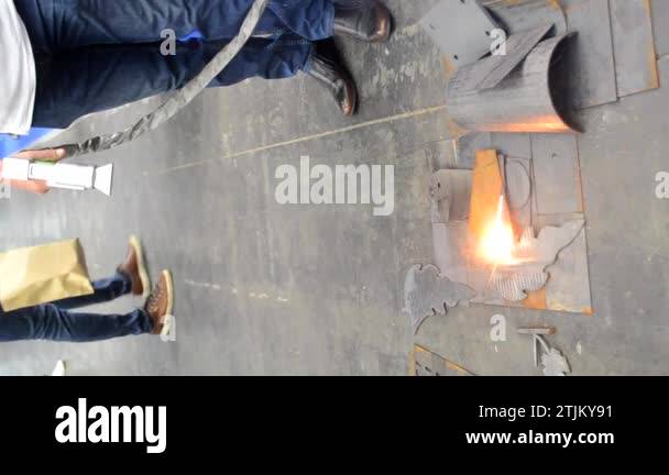 Laser cleaning of metal. Industrial laser cleaning rust of metal ...