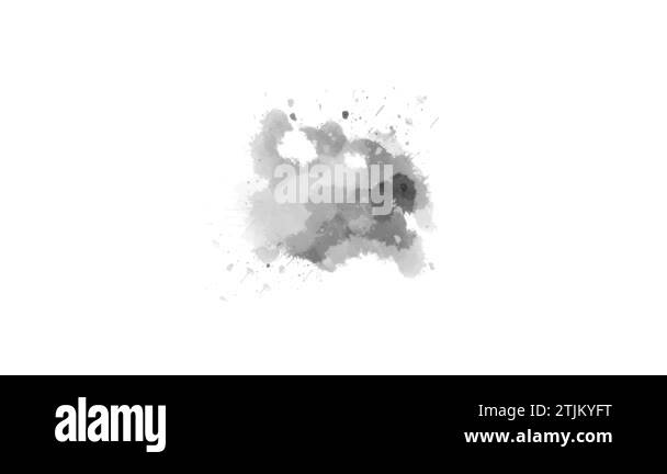 Ink drops effect animation. Ink brush stroke transition. Ink splash ...