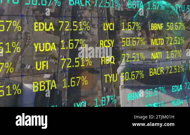 The video is a graphic representation of the stock market and global ...