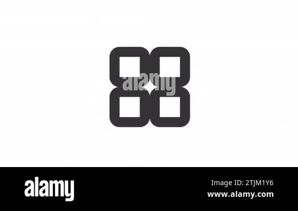 Animated bento menu line ui icon. Four squares representation. Seamless ...