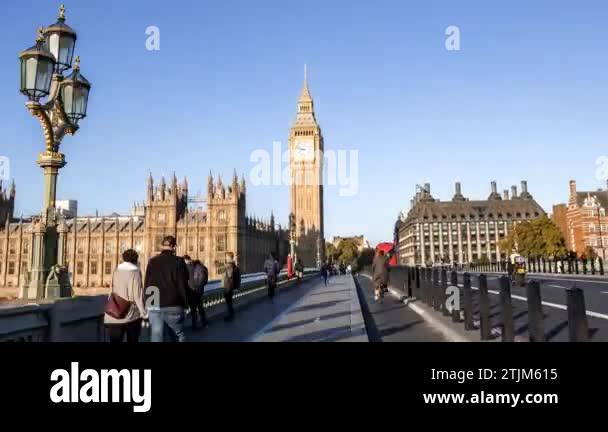 Beautiful Big Ben Hyperlapse London view in the sunny morning. The ...