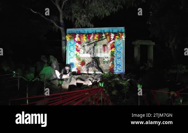 A view of statue of indian women hindu warrior Onake Obavva at city ...