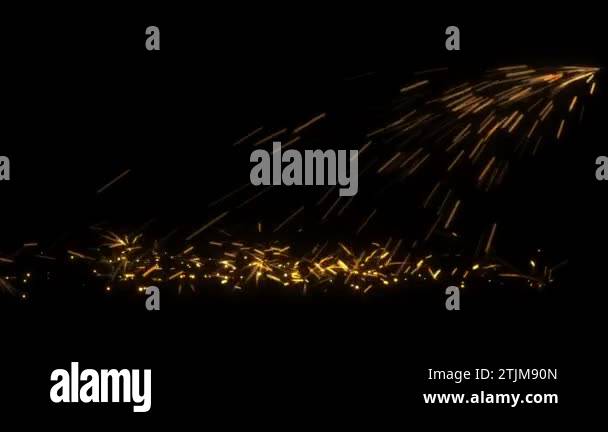 4K Special effect of spark particles on Black Background. Sparks from ...