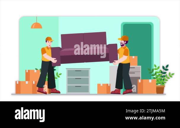 2D Animation explainer video premade in 4K for movers and packer and ...