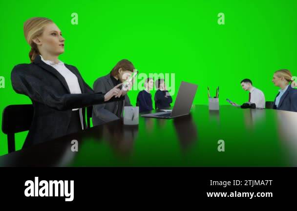 3D animation of a meeting of architects talking to each other around ...