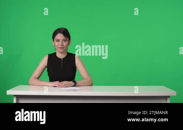 Newsroom TV Studio Live News Program. Reporting of a leading Asian ...