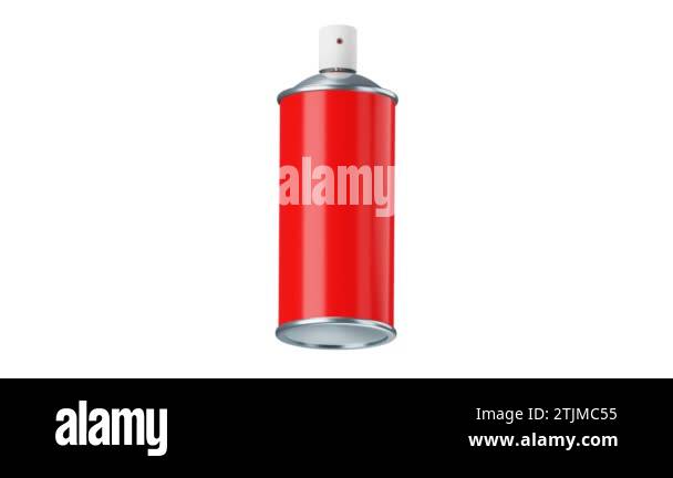 Paint sprayer. Aerosol paint red. Compressed air. Spray can shake for ...