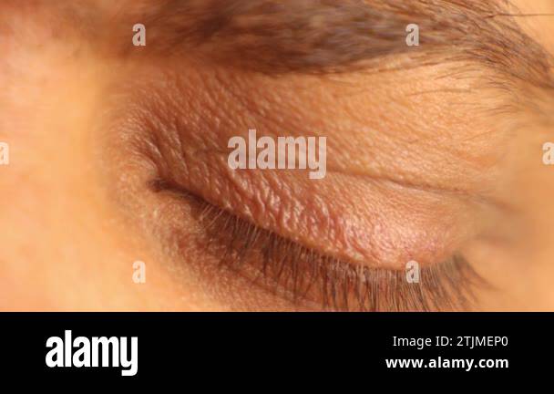 Eye close up. normal eye of a man. Human eye opening close-up. Normal ...