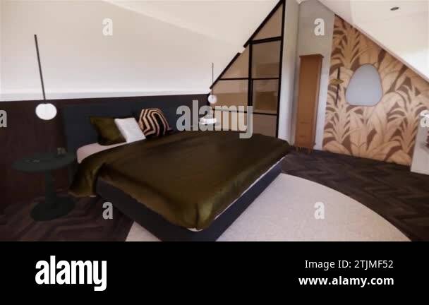 Top floor bedroom interior design Stock Videos & Footage - HD and 4K ...