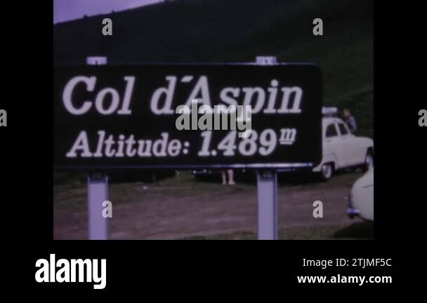 Col d'aspin, France may 1969: Col d'aspin landscape scene in 60s Stock ...