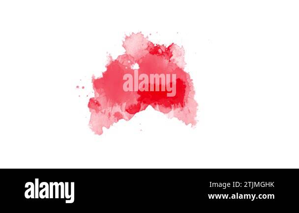 Red Ink brush stroke transition. Ink splash. Abstract ink brush blot ...