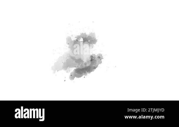 Ink drops effect animation. Ink brush stroke transition. Ink splash ...
