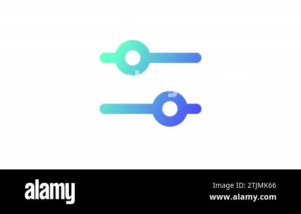 Animated equalizer gradient ui icon. Horizontal adjust. Sound option. Seamless loop HD video ...