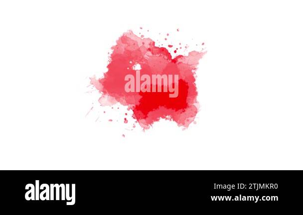 Red Ink brush stroke transition. Ink splash. Abstract ink brush blot ...