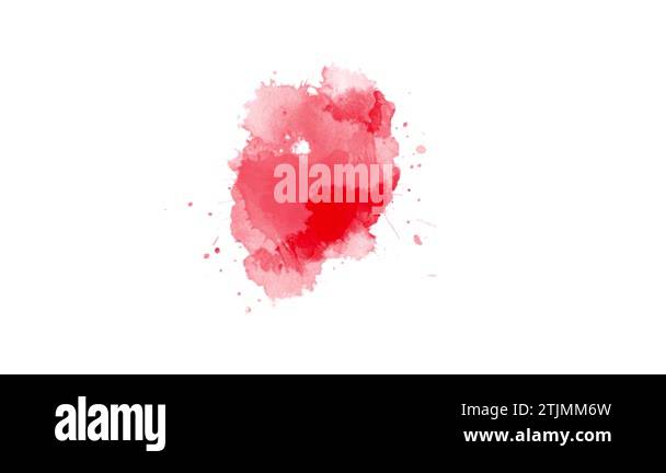 Red Ink brush stroke transition. Ink splash. Abstract ink brush blot ...