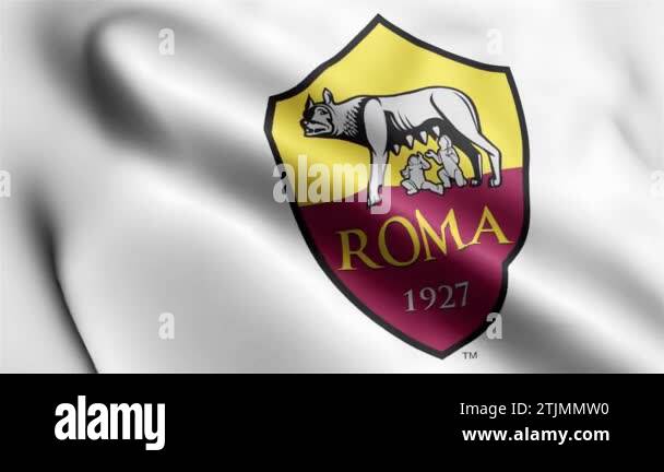 Roma Flag video waving in wind. Roma Flag Wave Loop waving in wind ...