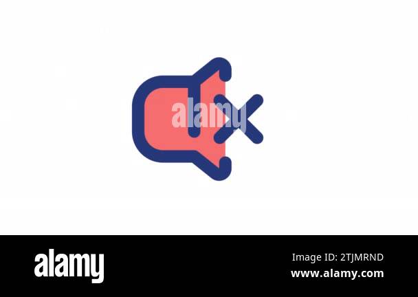 Animated sound off color ui icon. Loudness control. Mute audio. Silent ...