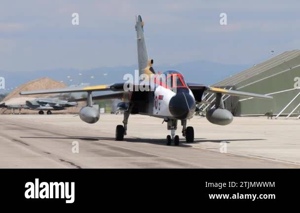Ghedi Italy SEPTEMBER, 8, 2022 Fighter bomber jet in special color ...