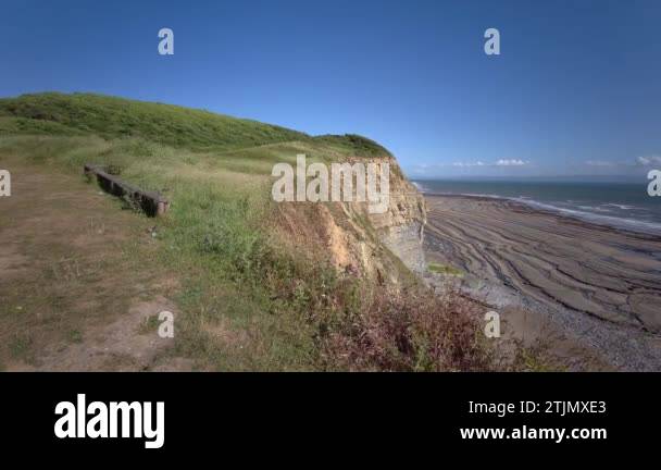 Carboniferous limestone cliffs southerndown beach Stock Videos ...